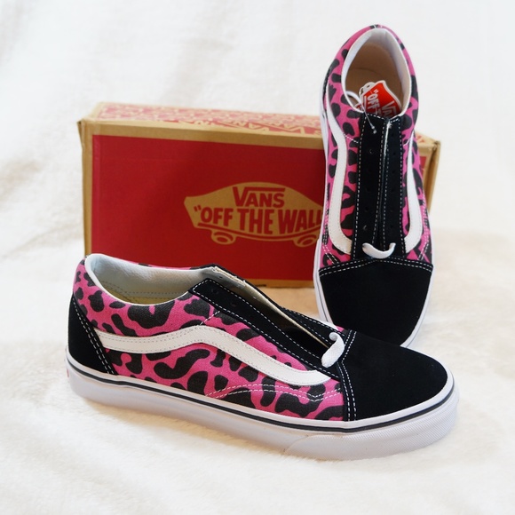 Vans | Shoes | Vans Old Skool Pink Black Leopard Print Shoes | Poshmark